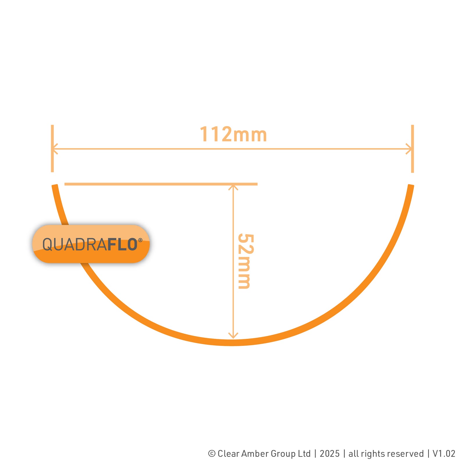 Quadraflo Half Round Gutter | Clear Amber Shop