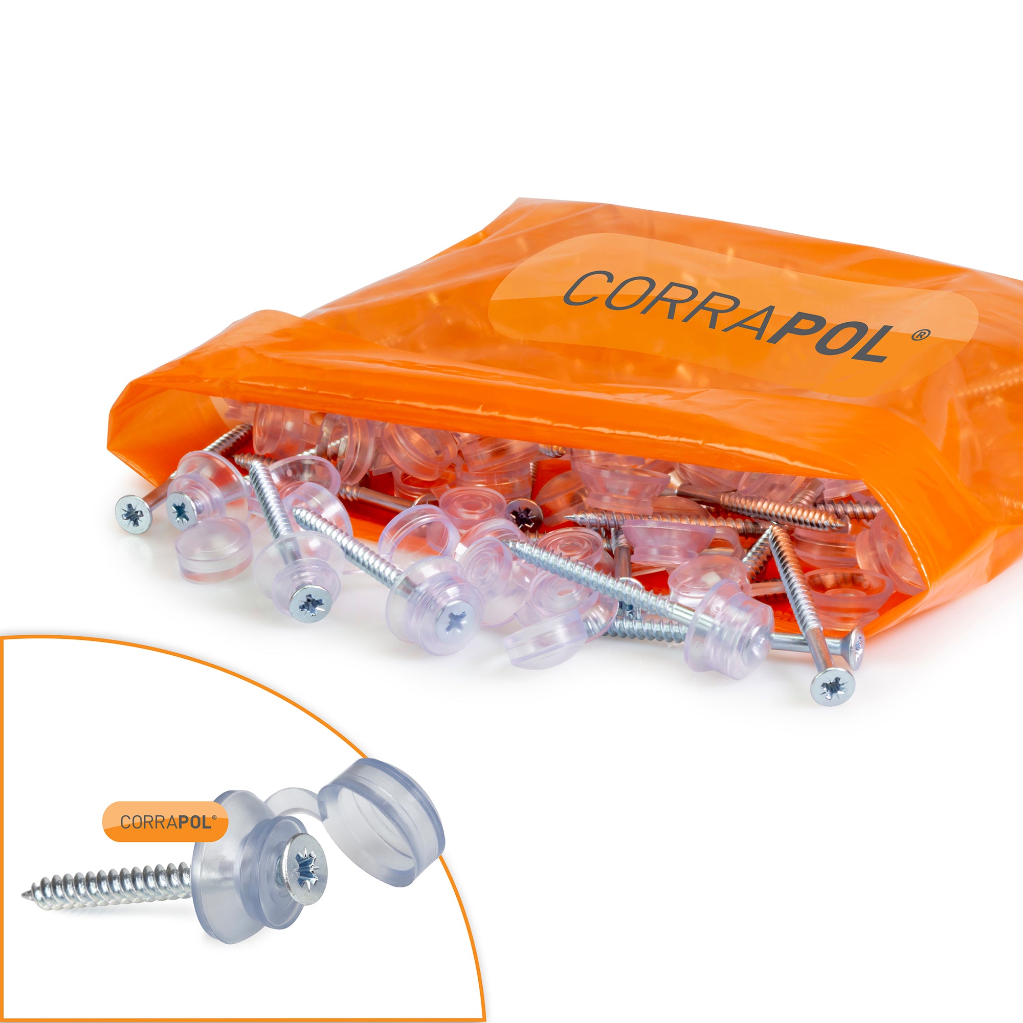 Corrapol Flexi Screw Cap Fixings | Corrugated Roofing Screws