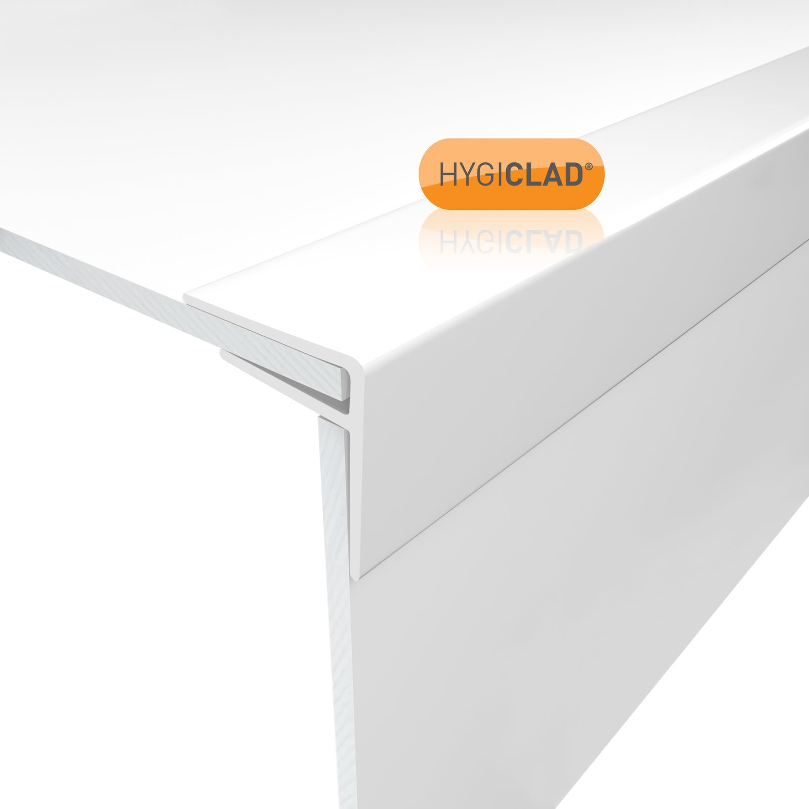 Hygiclad Hygienic Wall Cladding External Corner | Clear Amber