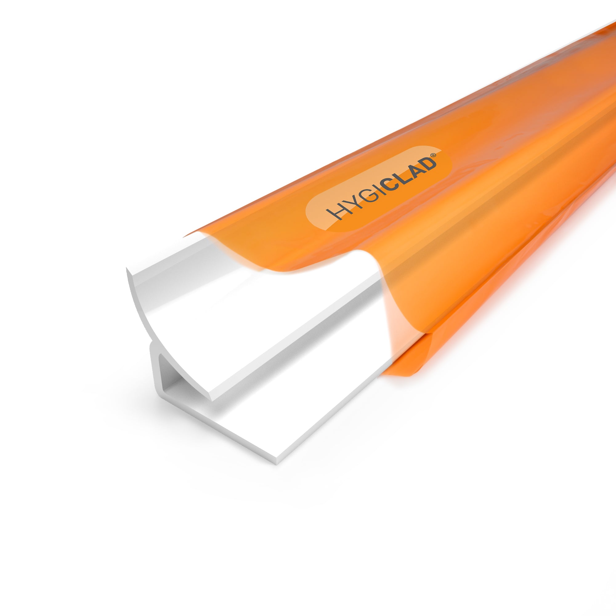 Hygiclad Hygienic Wall Cladding Internal Corner | Clear Amber