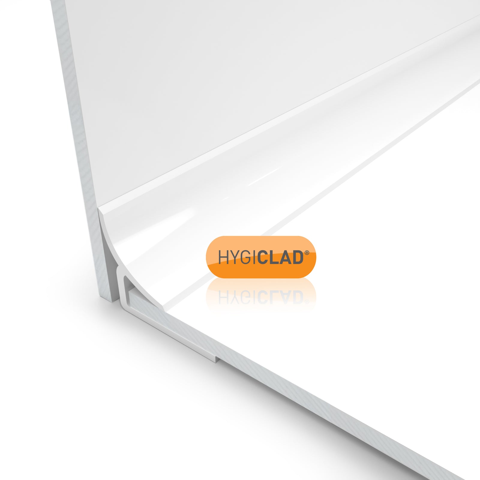 Hygiclad Hygienic Wall Cladding Internal Corner | Clear Amber