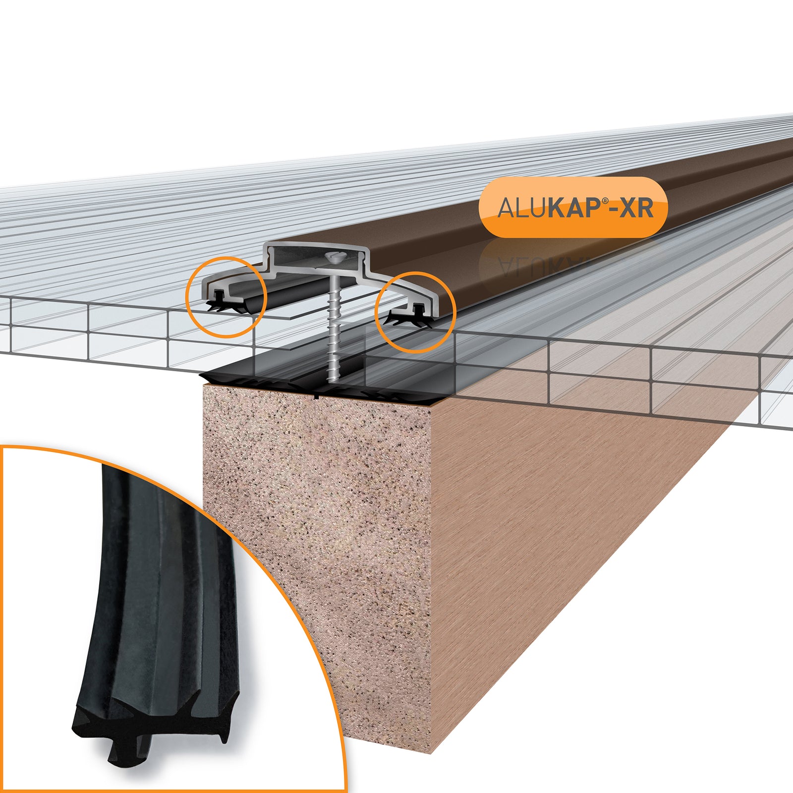 Alukap-XR Standard Glazing Bar Gasket | Clear Amber Shop