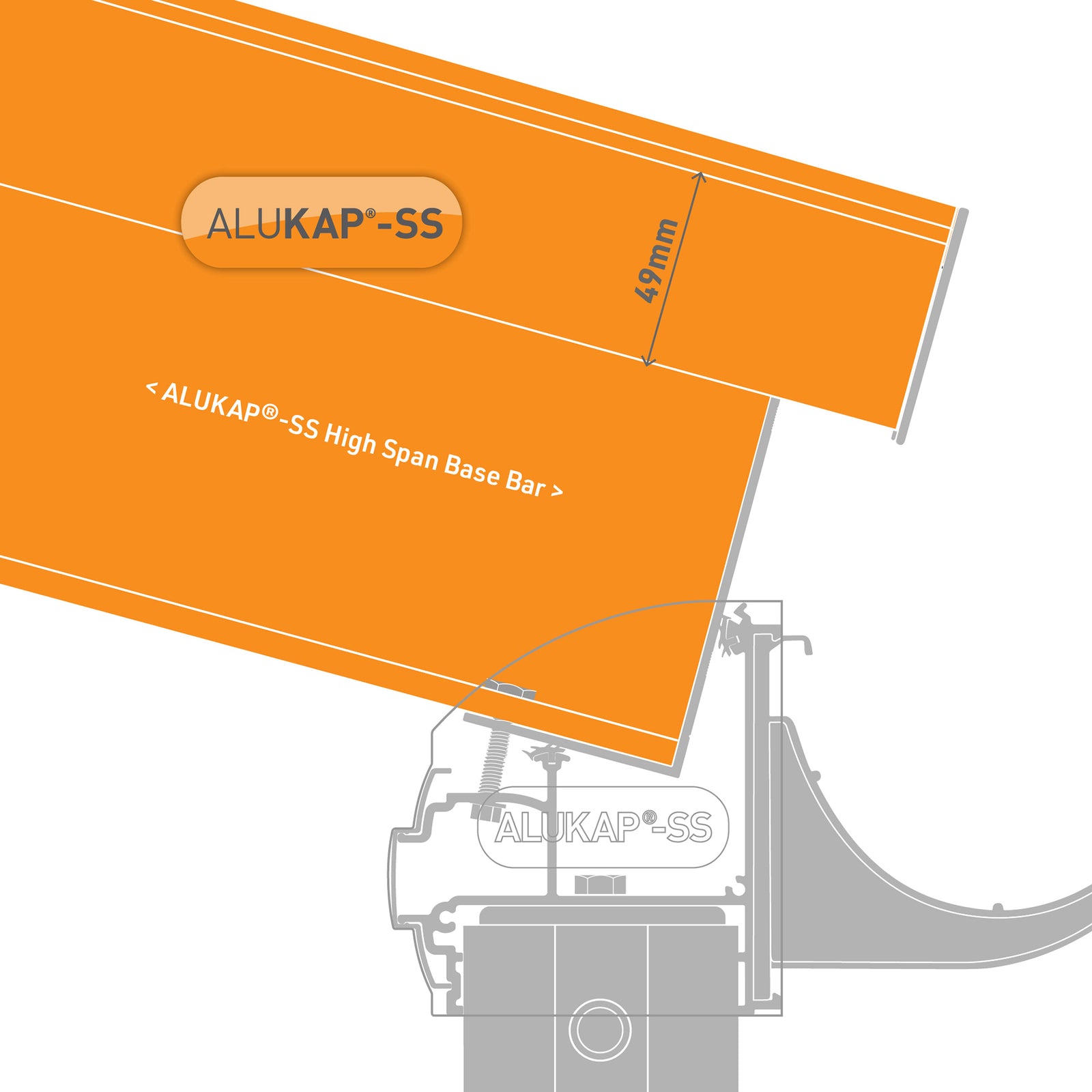 Alukap-SS High Span Gable Bar | Clear Amber Shop