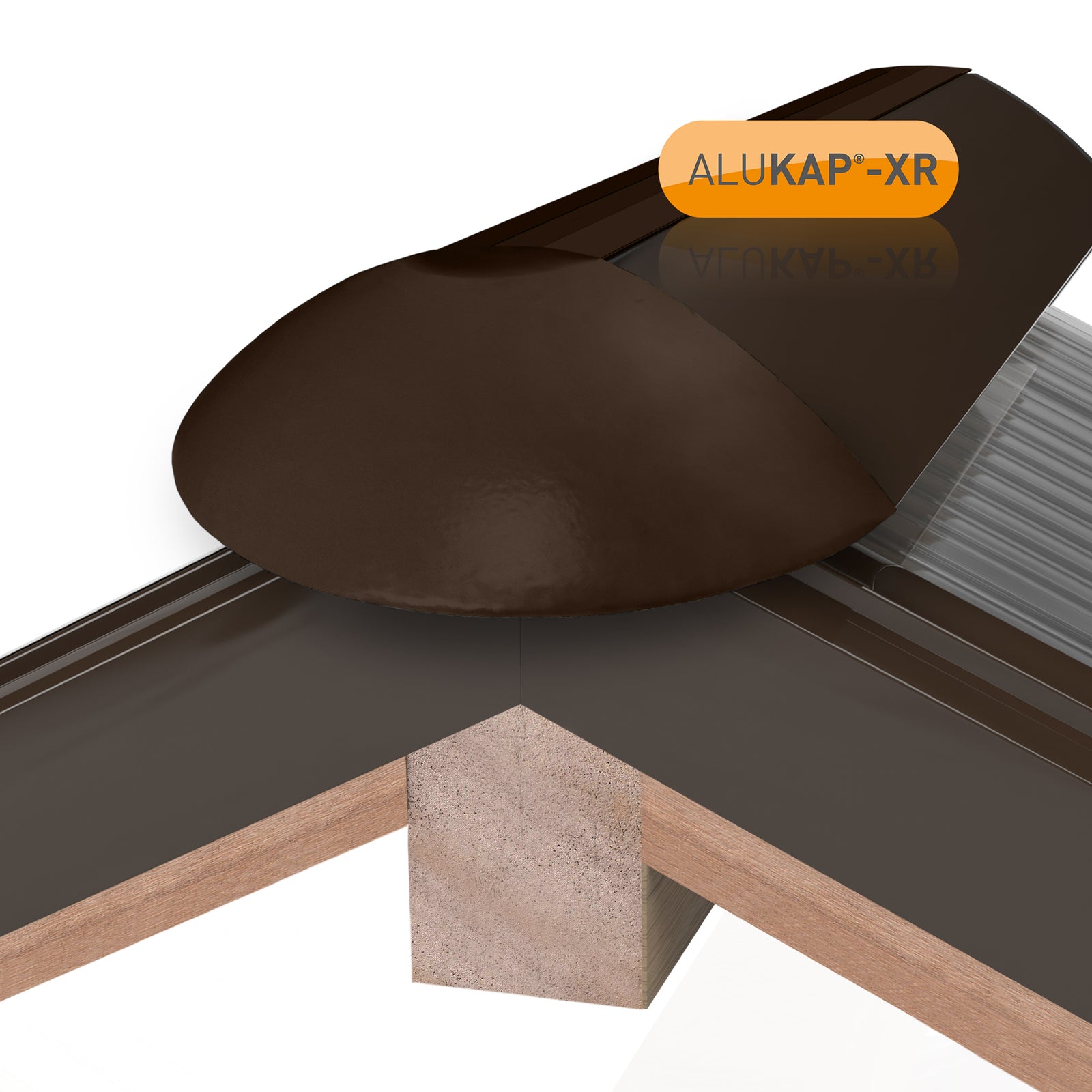 Alukap-XR Ridge Radius End Cap | Clear Amber Shop