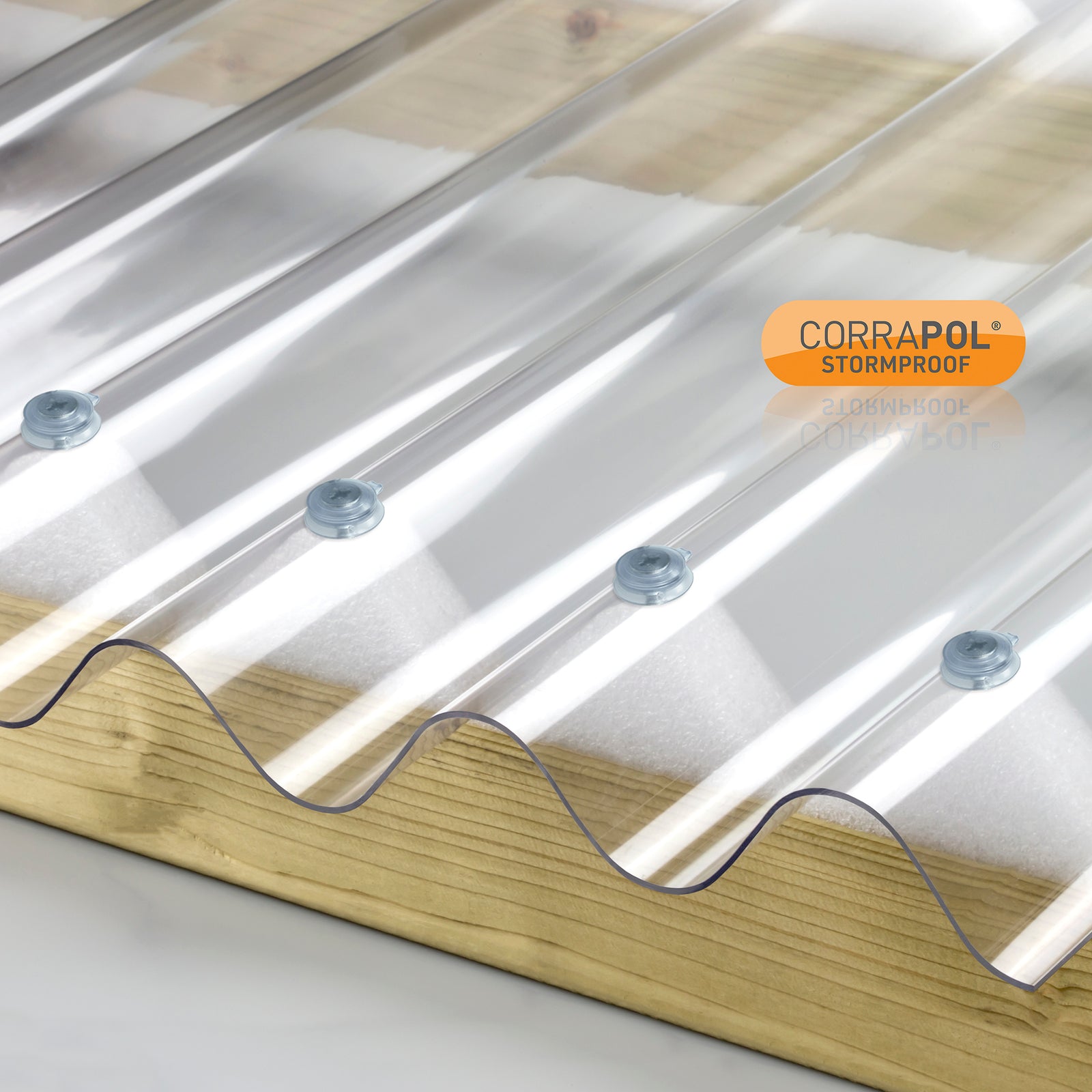 Corrapol Stormproof Corrugated Roof Sheet | Clear Amber Shop
