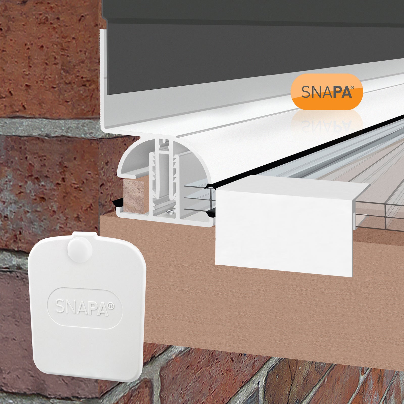 Snapa Snap Fix Wall Glazing Bar | Clear Amber Shop